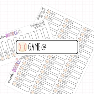 Baseball Game Planner Stickers | Font SC | BOX-021 | Baseball Stickers ...