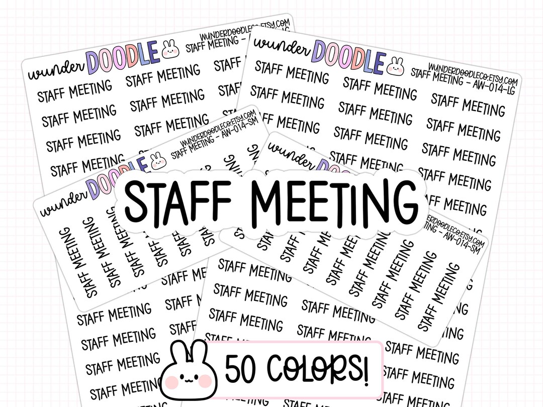 Staff Meeting Planner Stickers AW-014 Font AW Work Stickers, Meeting ...