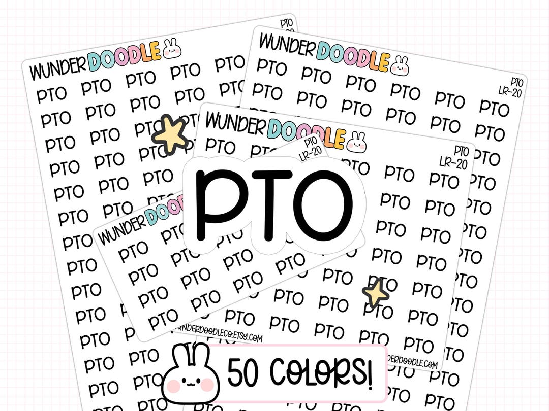 PTO Planner Stickers | LR-20 | Font LR | Day off Stickers, Work ...
