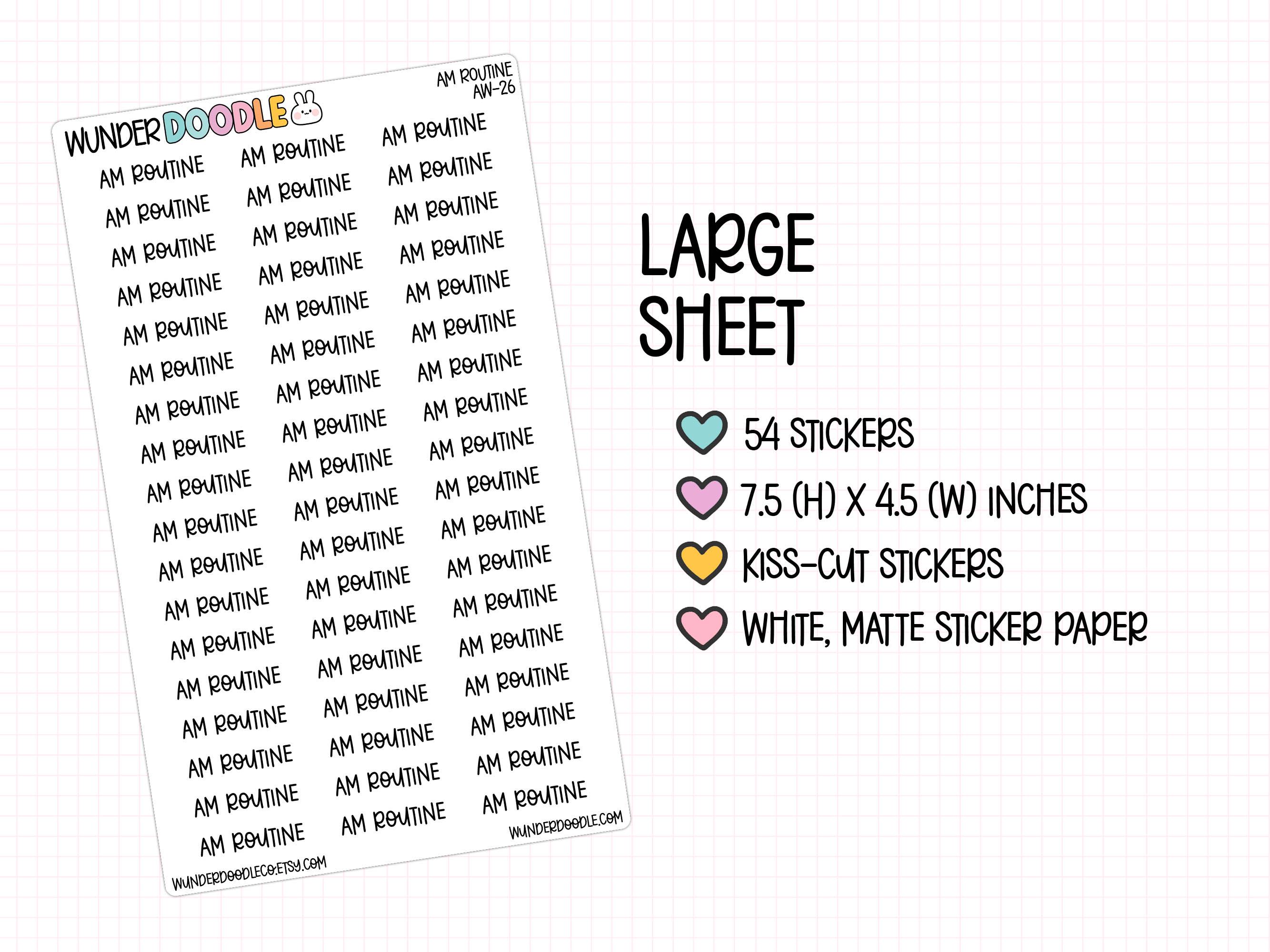AM Routine Planner Stickers | Font AW Daily Tracker - Etsy