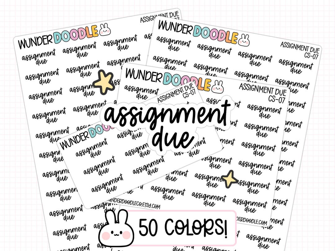 Assignment Due Planner Stickers | CS-07 | School Reminder Stickers - Etsy