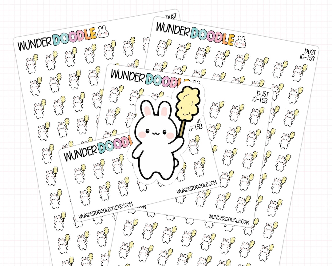 Bunny Dusting Planner Stickers | IC-153 | Chore Reminder Icon - Etsy UK