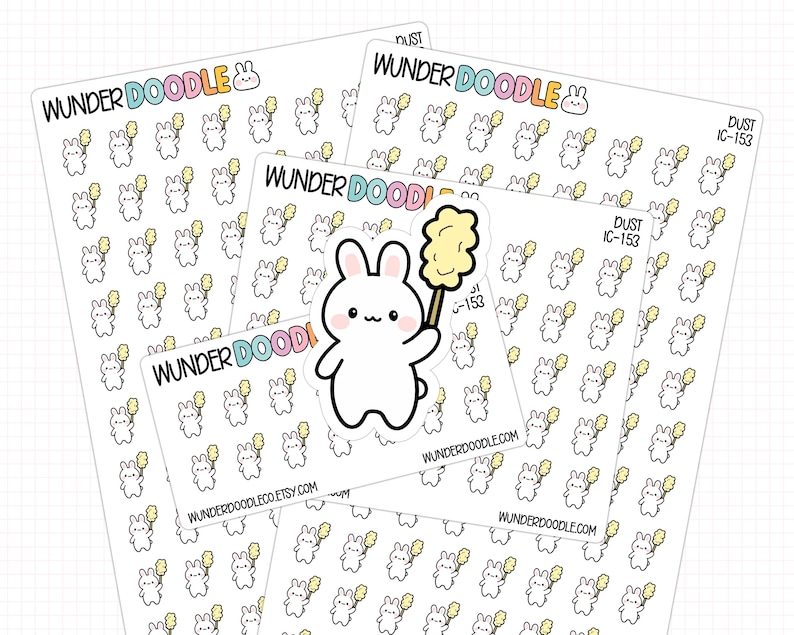 Bunny Dusting Planner Stickers | IC-153 | Chore Reminder Icon - Etsy UK