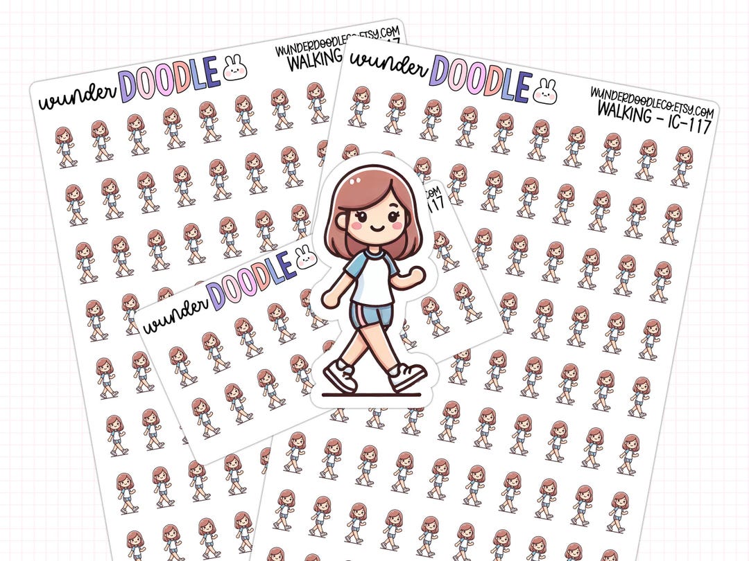 Walking Planner Stickers | IC-117 | Icon Stickers - Etsy