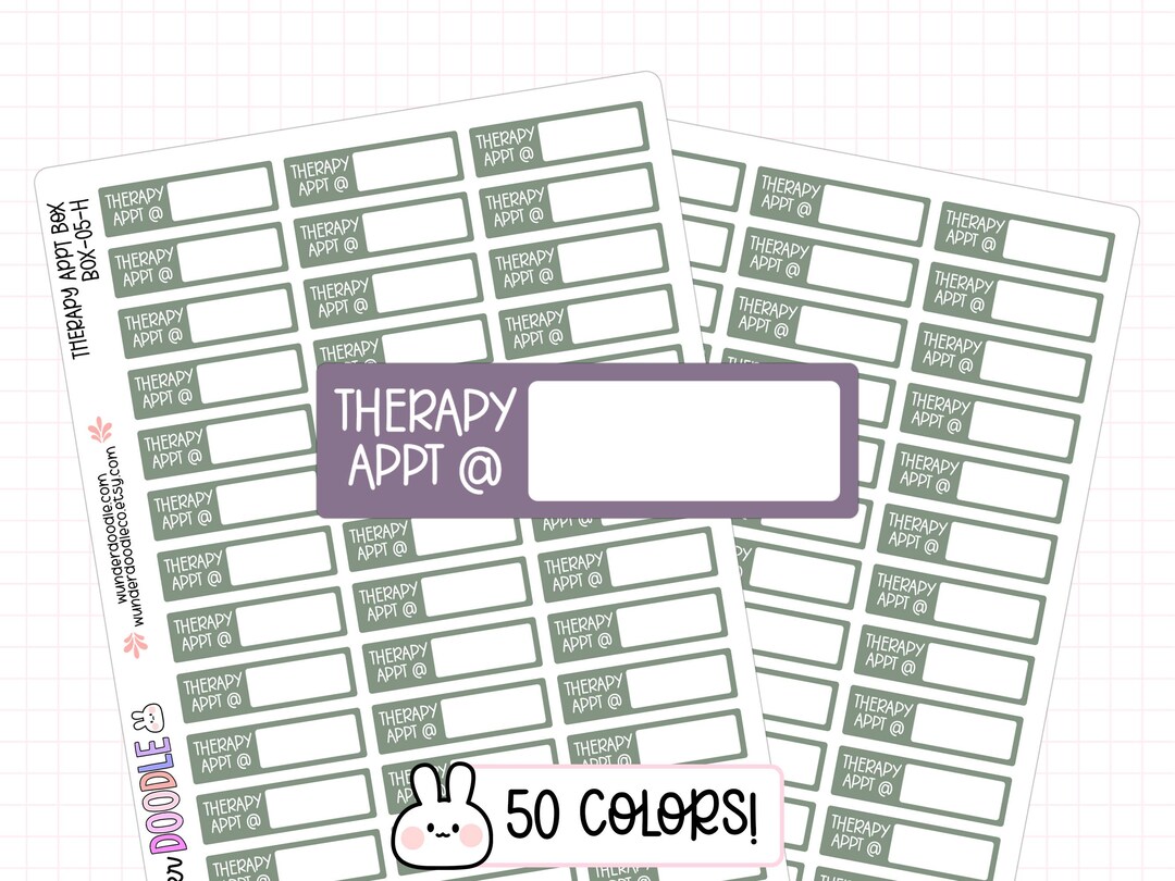 Therapy Appt Planner Stickers | Font AW | BOX-05 | Appointment Reminder ...