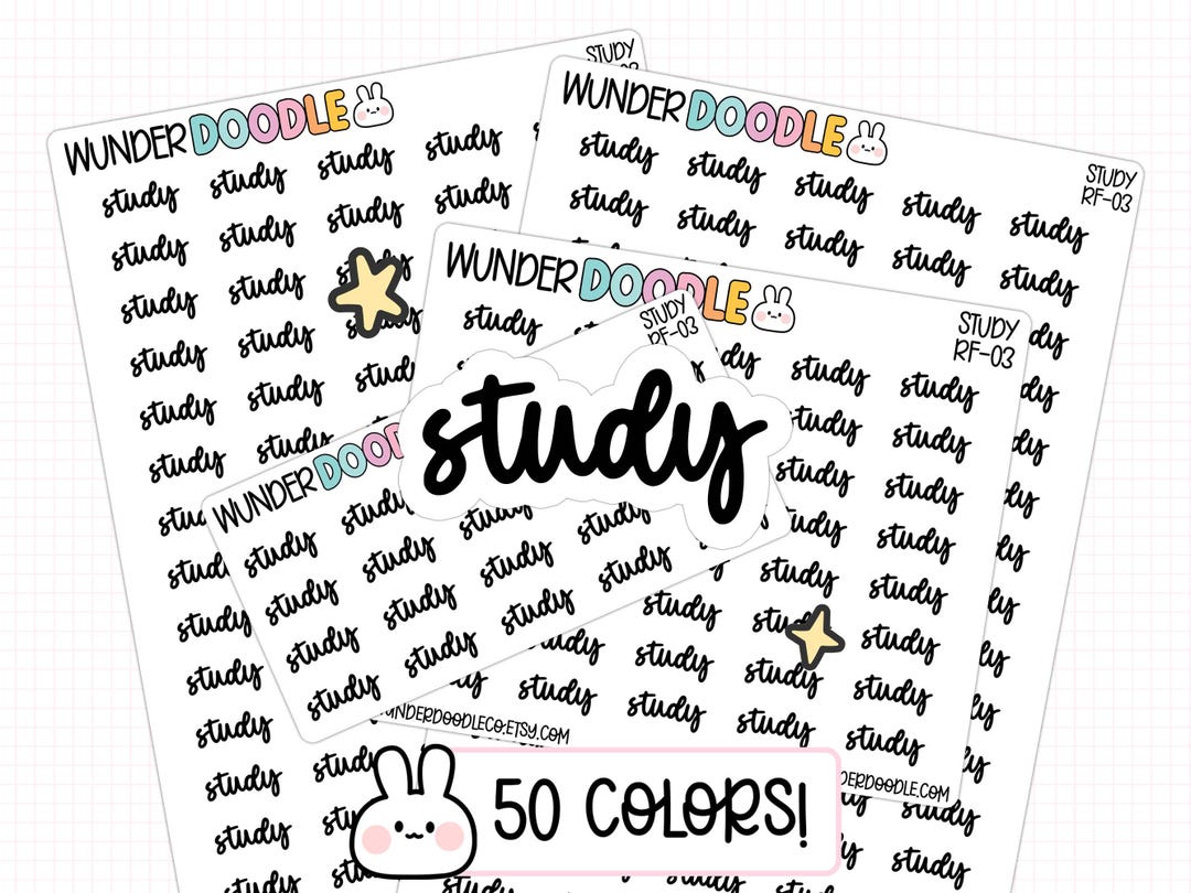 Study Planner Stickers | RF-03 | Font RF | School Stickers - Etsy