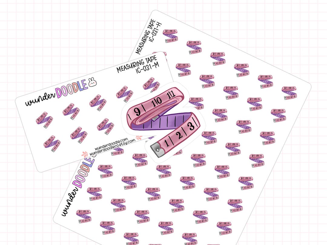 Measuring Tape Planner Stickers | Icon Stickers | IC-031 | Fitness ...