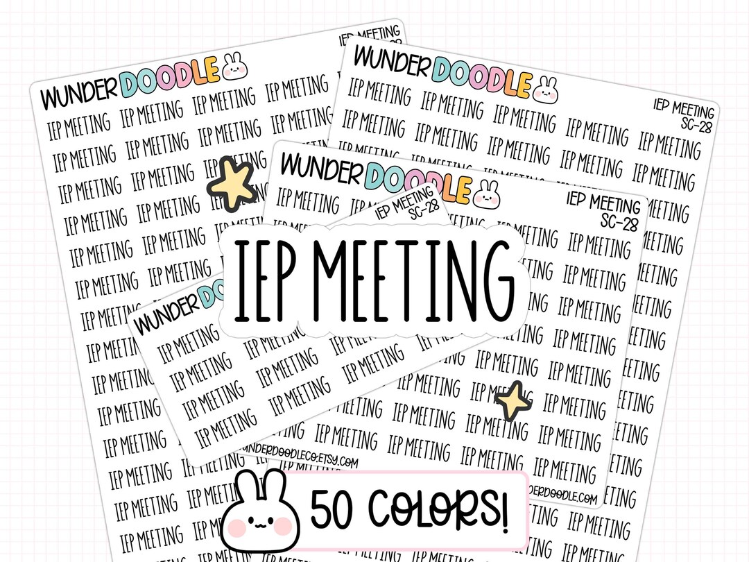 IEP Meeting Planner Stickers | SC-28 | Font MS | Functional Stickers - Etsy