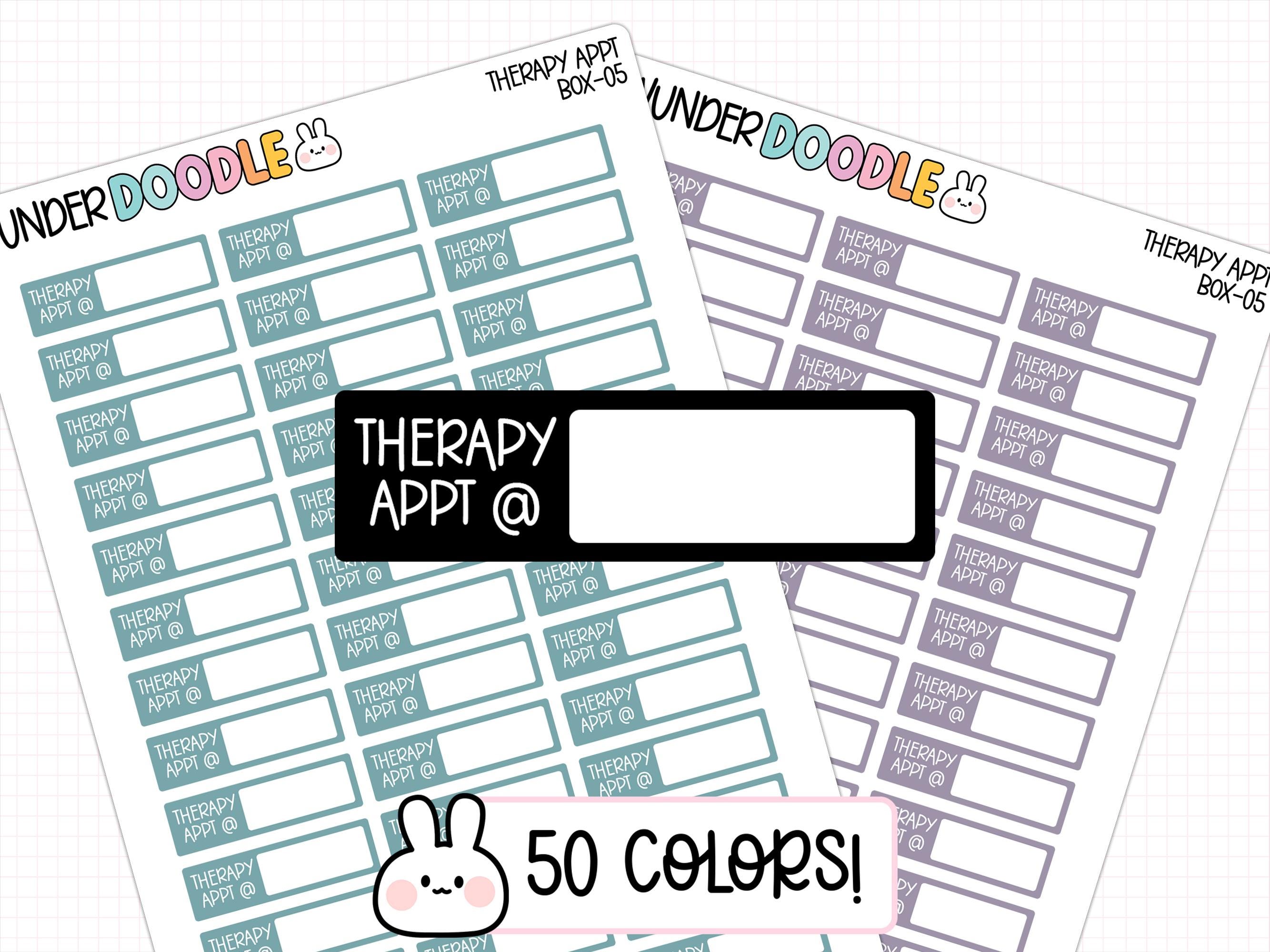 Therapy Appt Planner Stickers | Font AW | BOX-05 | Appointment Reminder ...