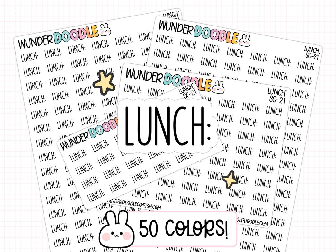 Lunch Planner Stickers | Font SC | SC-21 | Meal Tracking Stickers - Etsy