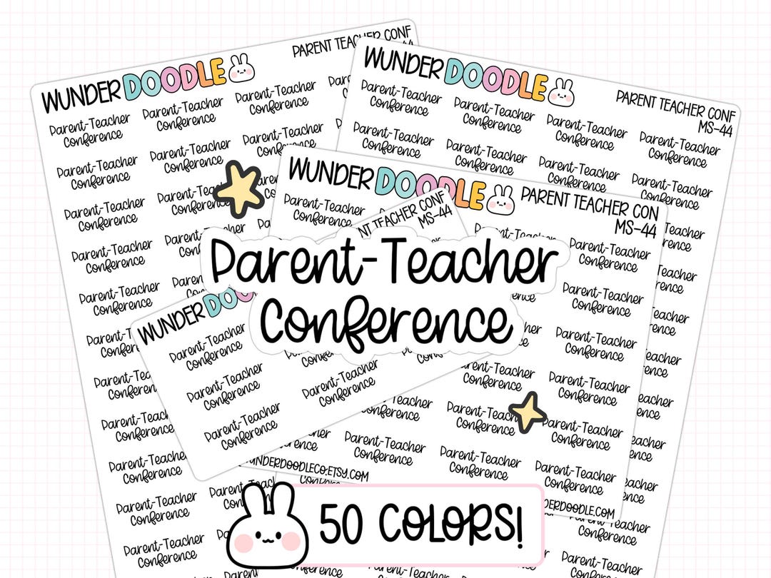 Parent Teacher Conference Planner Stickers | MS-44 | Font MS ...