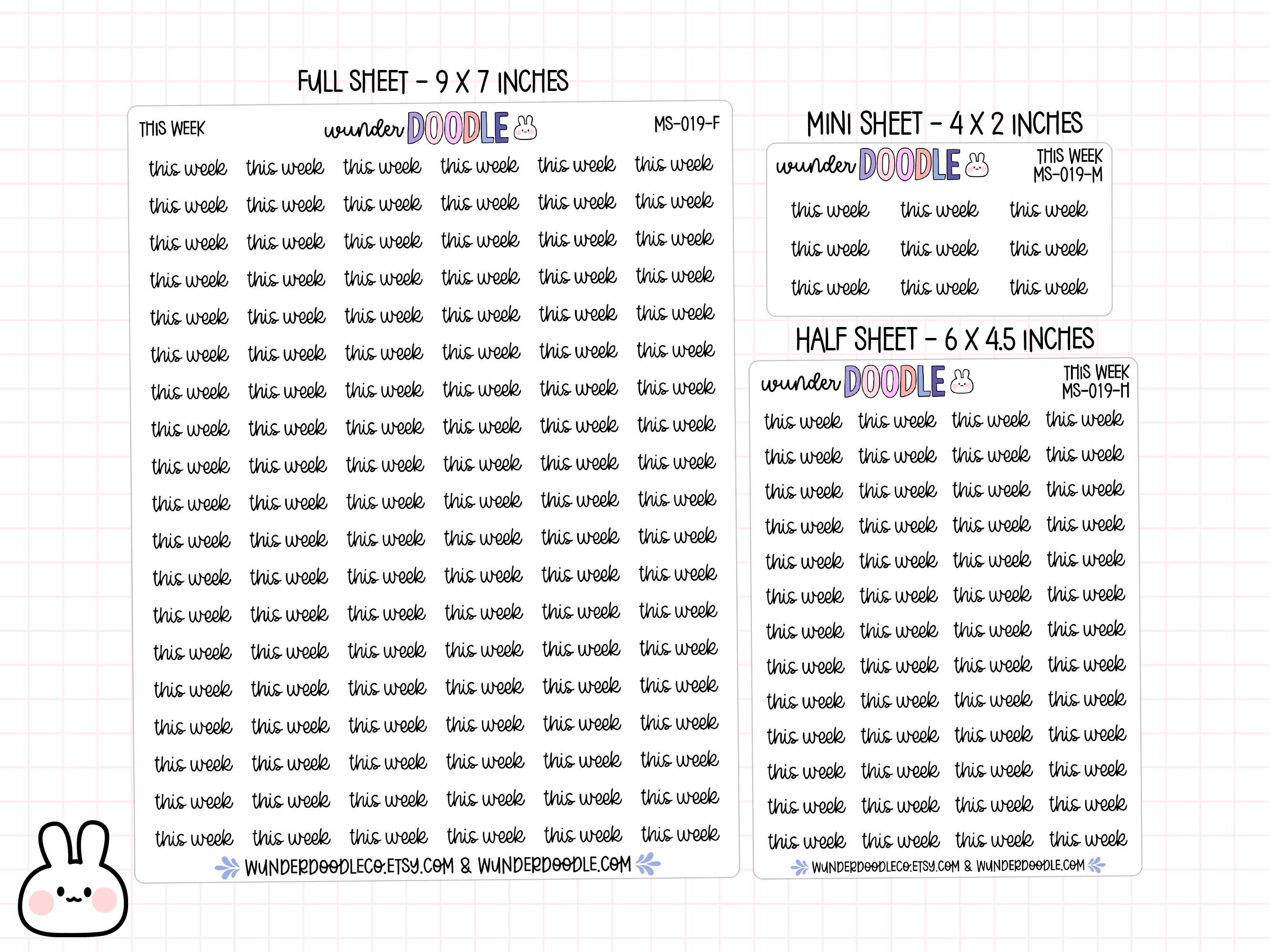 This Week Planner Stickers MS-019 Font MS Functional Stickers - Etsy