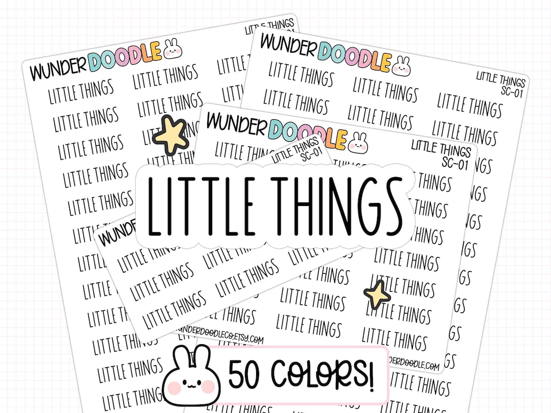 Little Things Planner Stickers | Font SC | SC-01 | Reminder Stickers - Etsy
