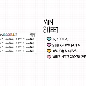 Electric Planner Stickers | MS-02 | Font MS | Bill Stickers - Etsy