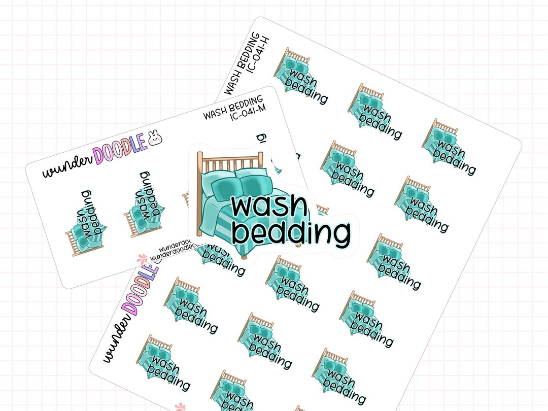 Wash Bedding Stickers | Icon Stickers | Cleaning Schedule, Cleaning ...