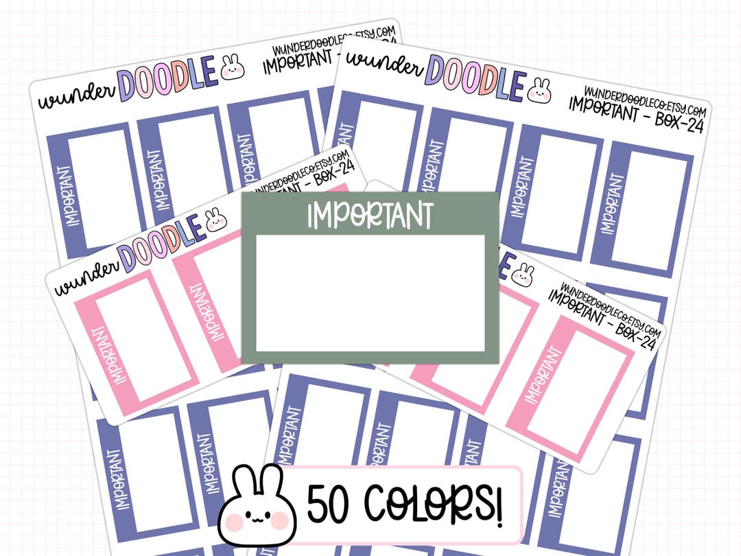 Important Planner Stickers | Font AW | BOX-24 | Functional Stickers - Etsy