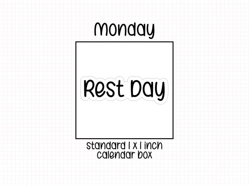 Rest Day Planner Stickers | NYP-02 | Font NYP | Functional Stickers - Etsy