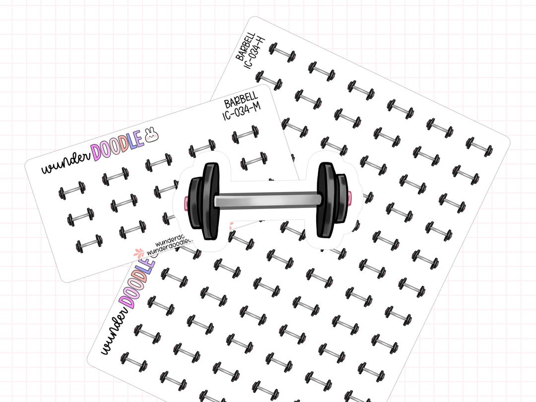 Barbell Planner Stickers | IC-034 | Icon Stickers, Weights Stickers ...