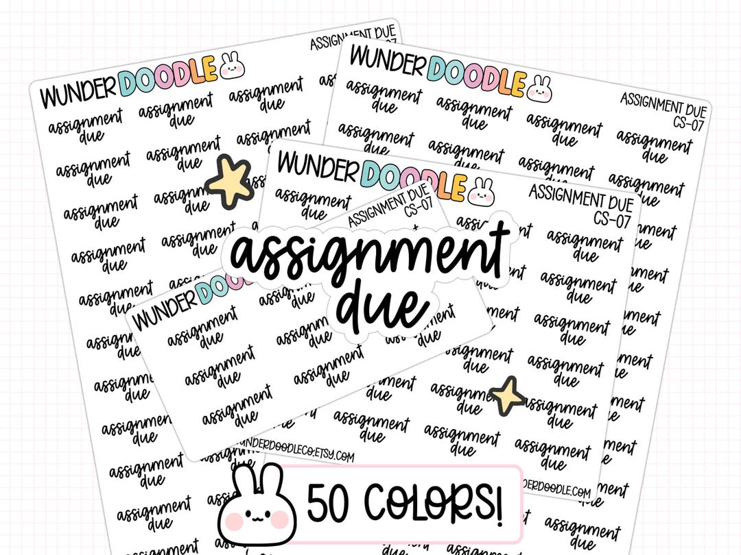 Assignment Due Planner Stickers | CS-07 | Font CS | Student Planner ...