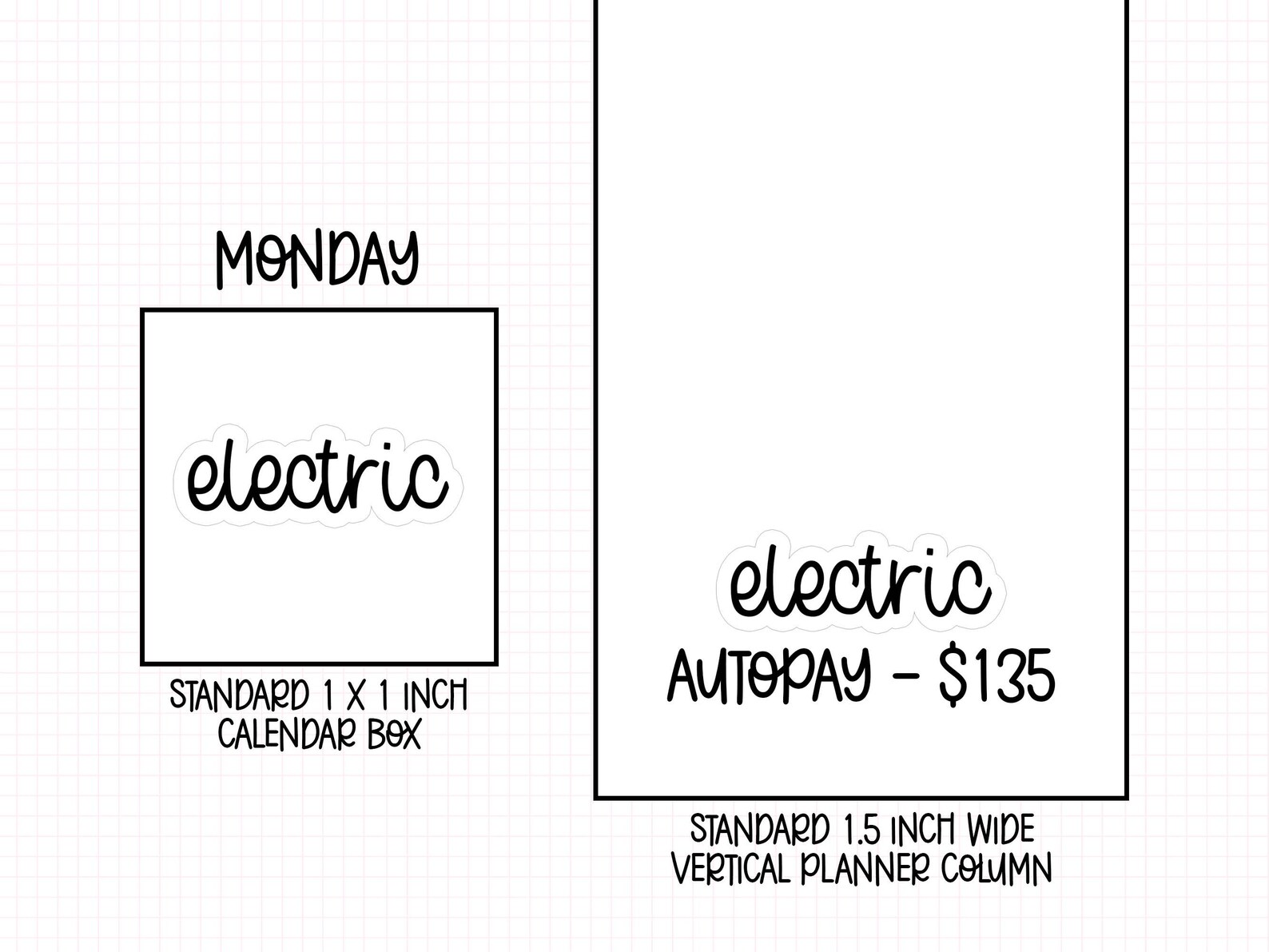 Electric Planner Stickers | MS-02 | Font MS | Bill Stickers - Etsy