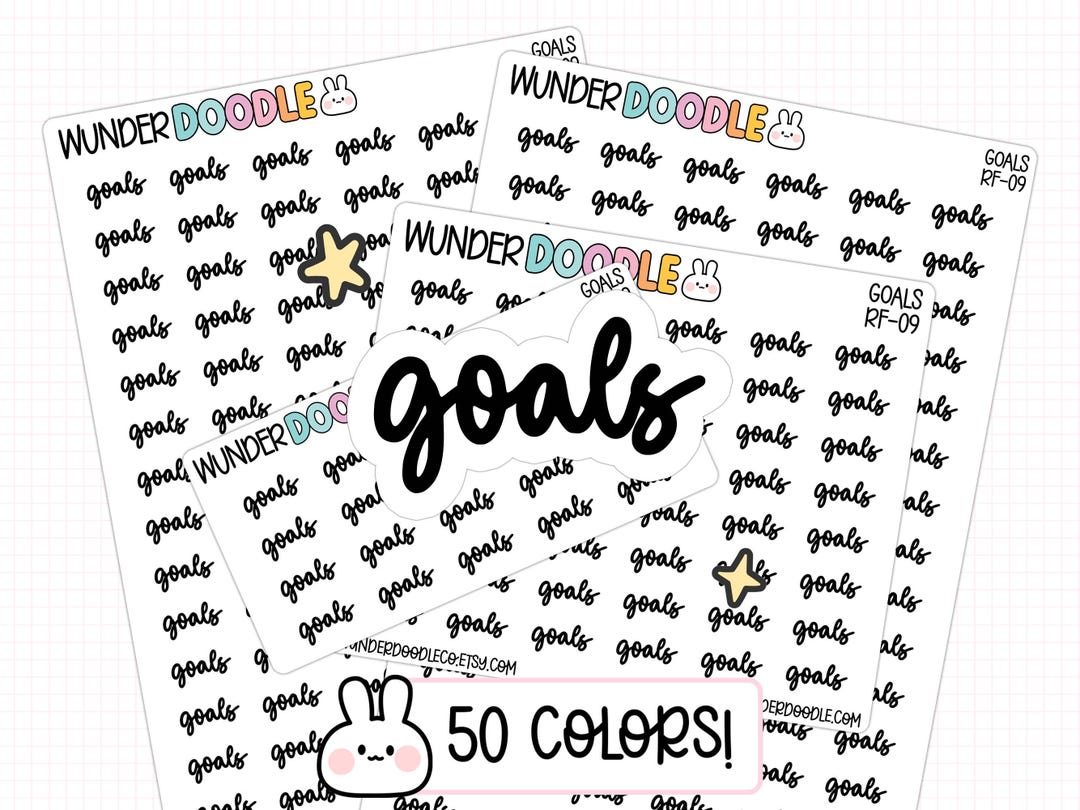Goals Planner Stickers | RF-09 | Font RF | Productivity Stickers - Etsy