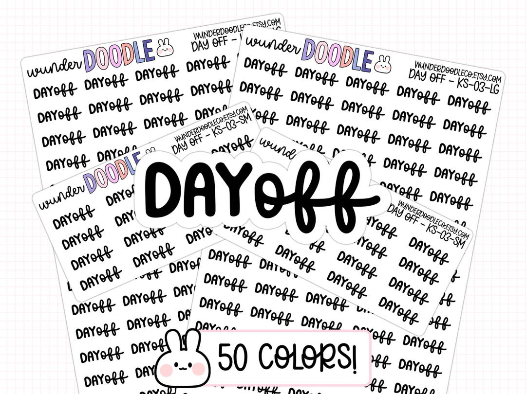 Day off Planner Stickers KS-03 Font Duo KS Work Stickers - Etsy
