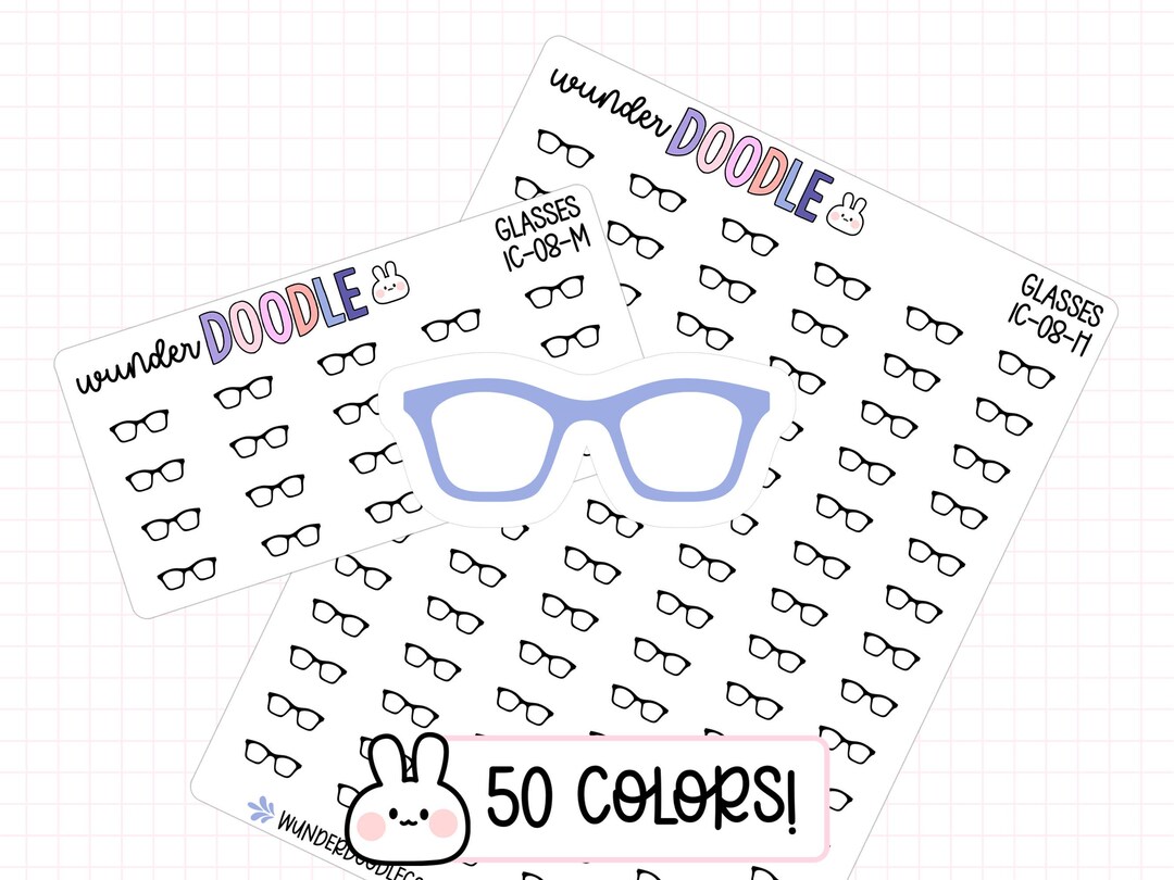 Glasses Planner Stickers | IC-08 | Icon Stickers | Eyeglasses Icons - Etsy