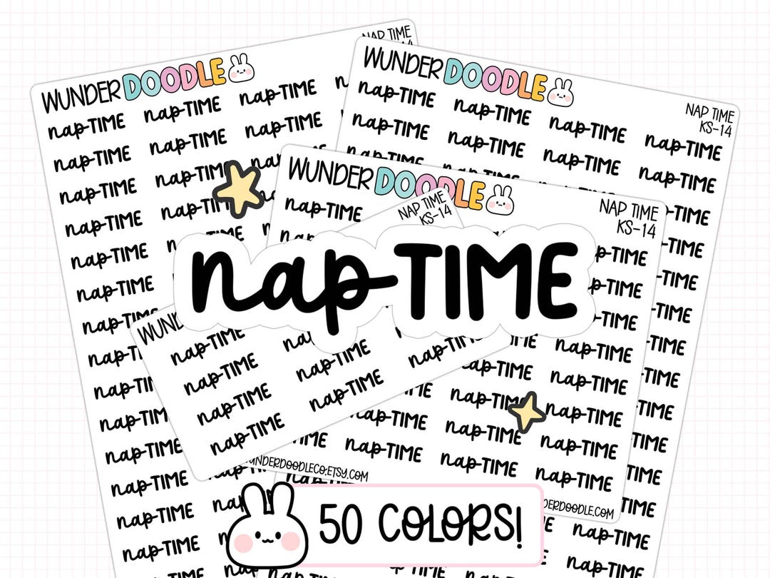 Nap Time Planner Stickers | KS-14 | Font Duo KS | Self Care Stickers - Etsy