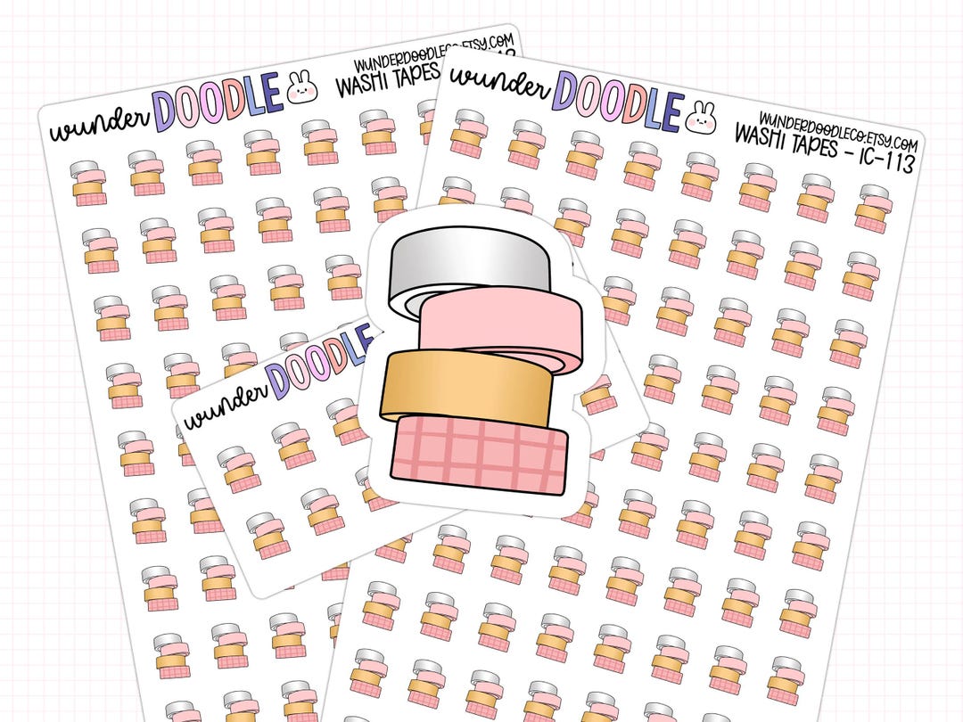Washi Tapes Planner Stickers | IC-113 | Icon Stickers - Etsy