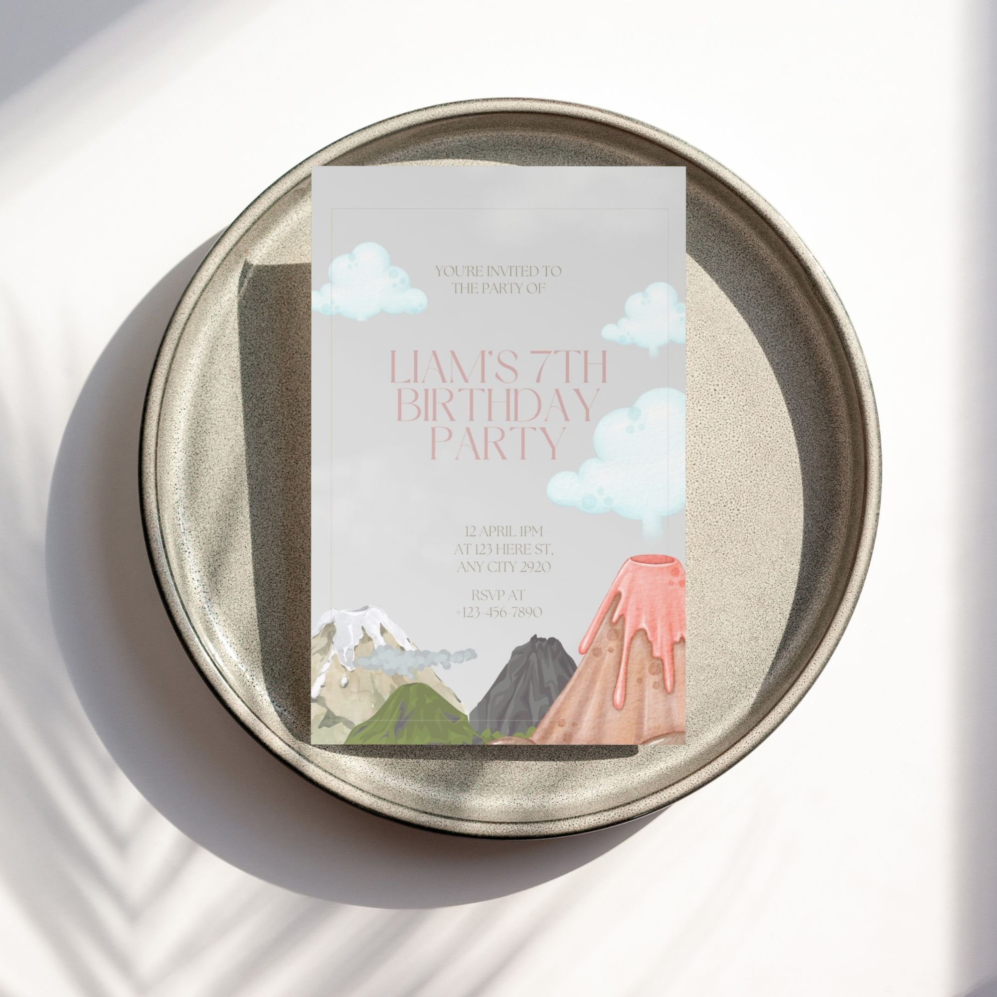 Volcano Boys Birthday Party Invitation Edit in Canva 2024 - Etsy