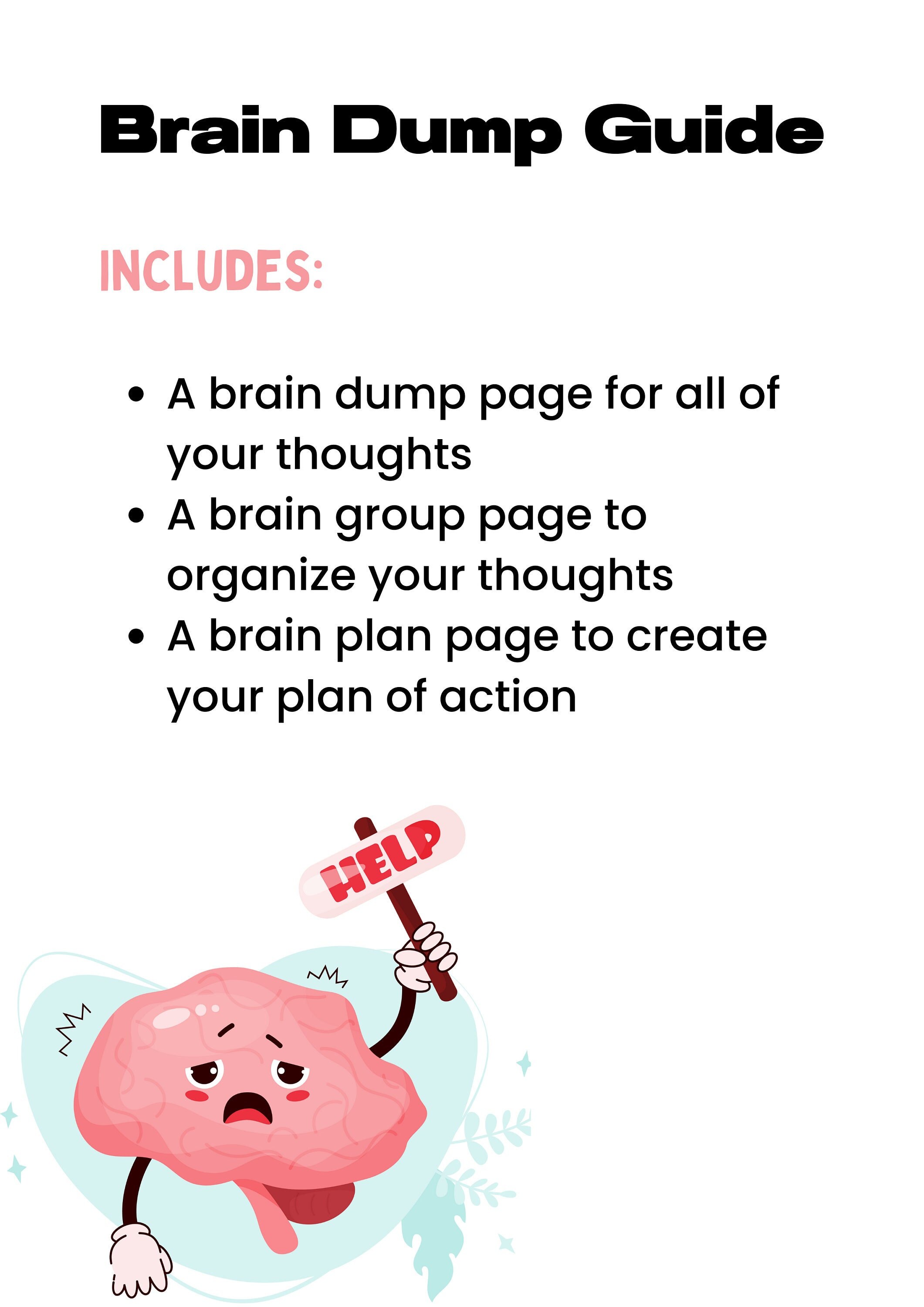 Brain Dump Guide, 3 Pages to Help You Dump, Group and Plan Your ...