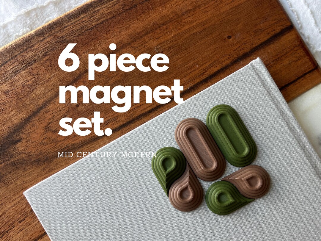 Fridge Magnet Set 6 Pcs Mid Century Modern Magnets Whiteboard Magnets ...