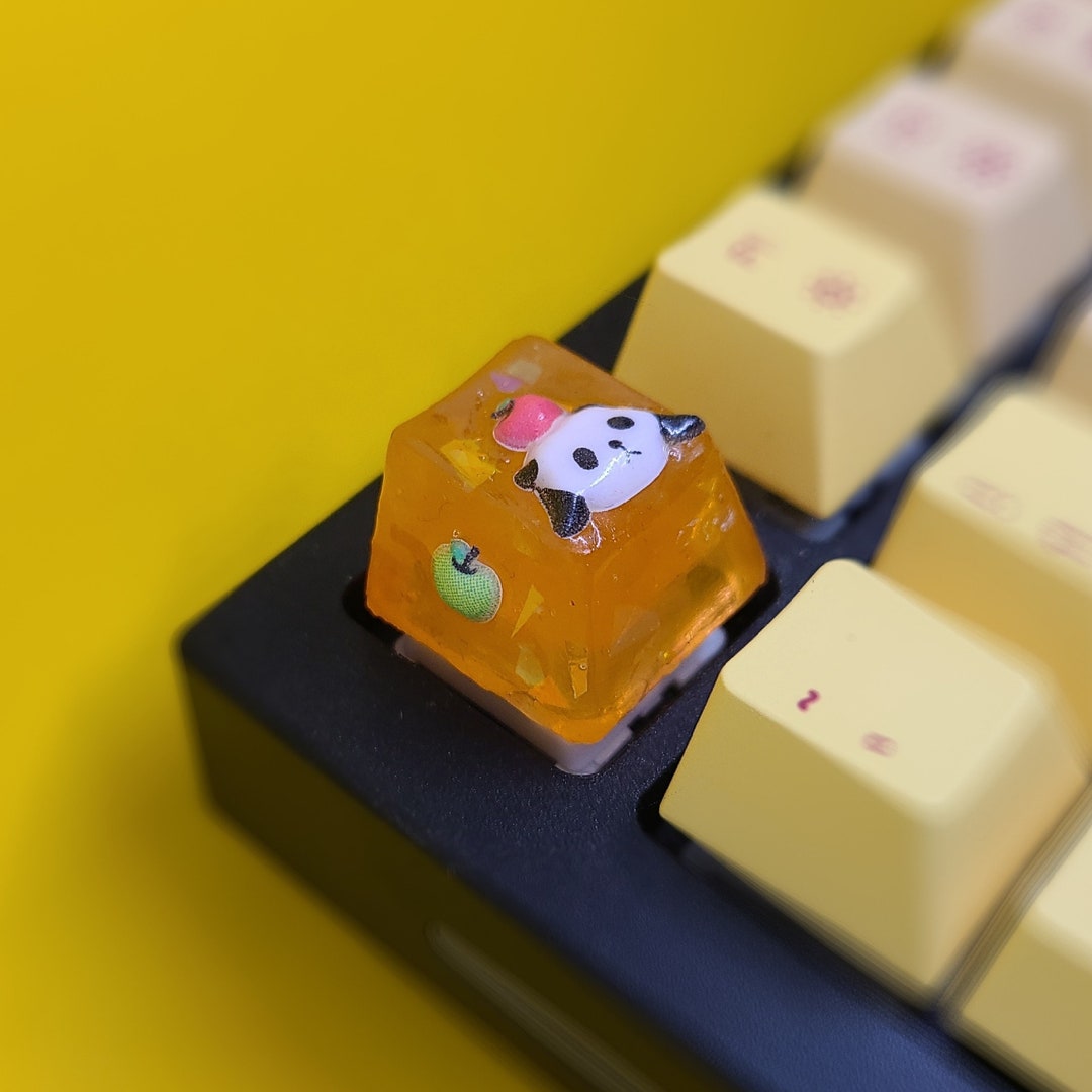 Apple Panda 2 Keycap, Mechanical Keyboard, ESC Keycap, Handmade Resin ...