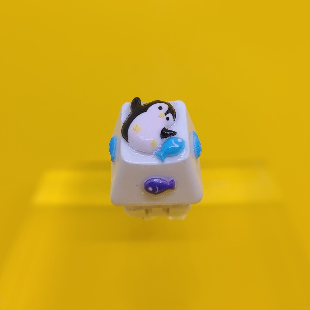 Penguin Fish Keycap, Mechanical Keyboard, ESC Keycap, Handmade Resin ...