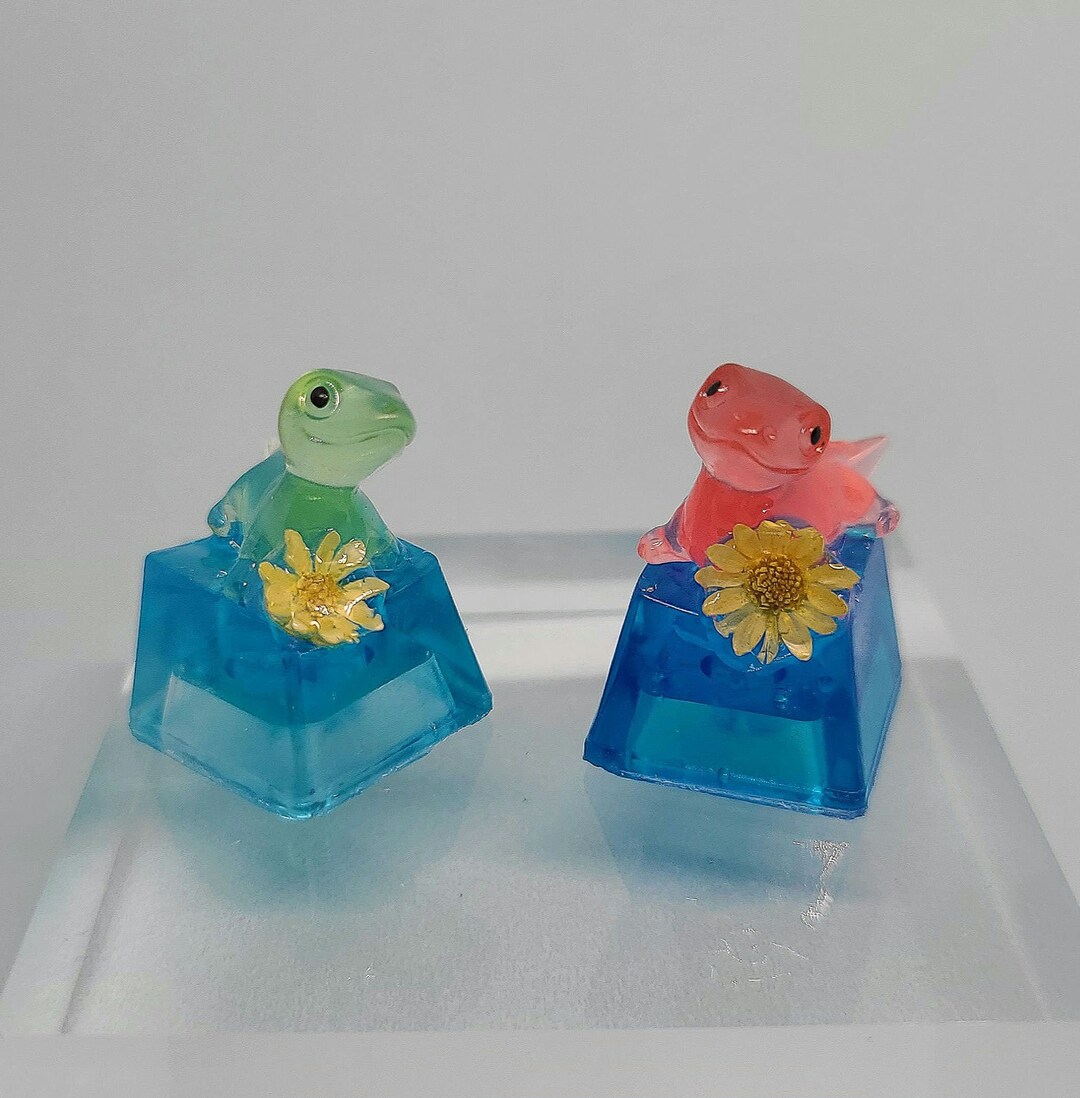 Lizard Friend With Flower Keycap, Mechanical Keyboard, ESC Keycap ...