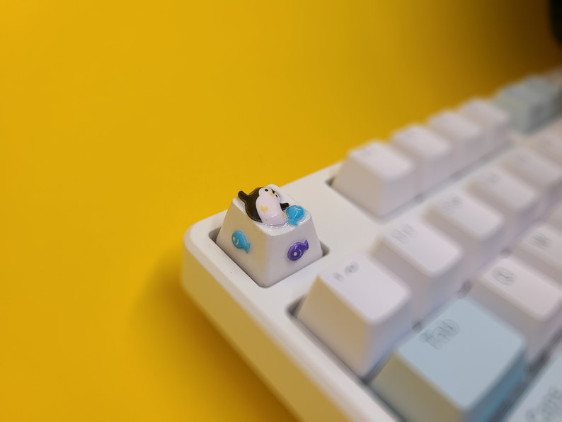 Penguin Fish Keycap, Mechanical Keyboard, ESC Keycap, Handmade Resin ...
