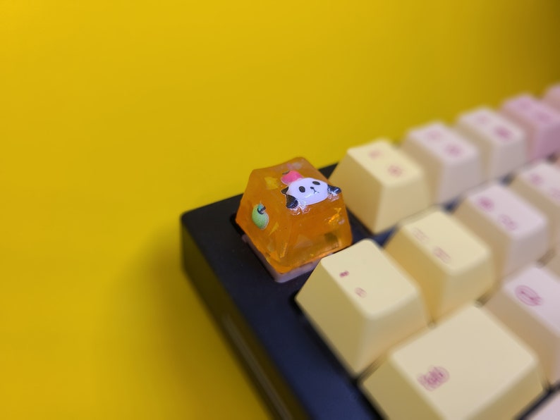 Apple Panda 2 Keycap, Mechanical Keyboard, ESC Keycap, Handmade Resin ...