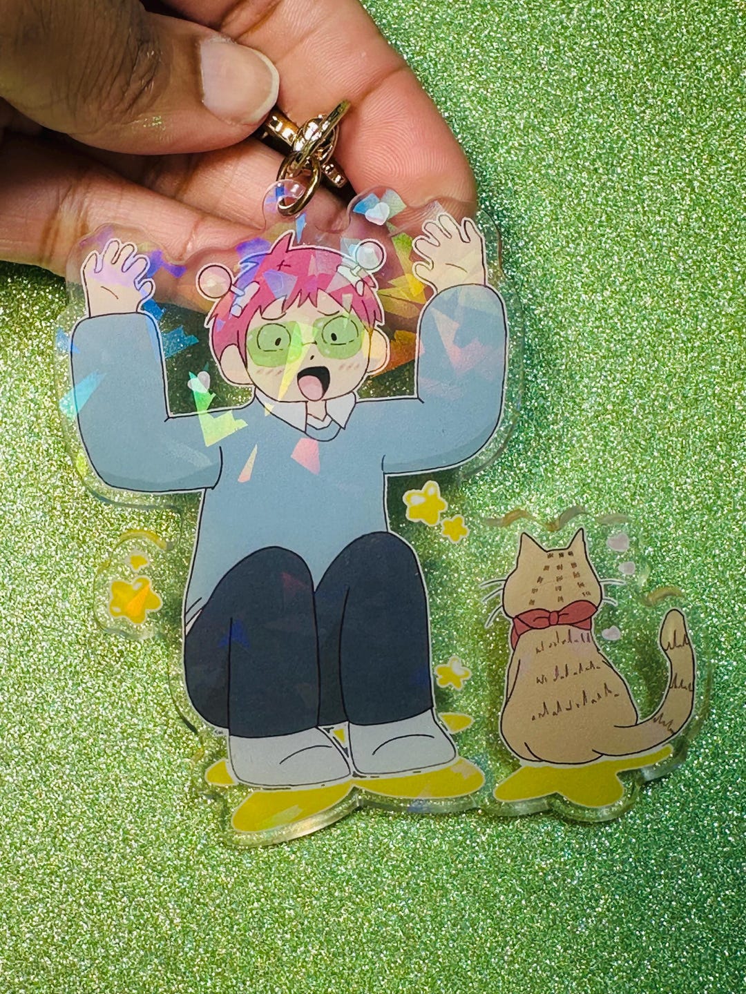 Saiki K Cat Keychains - Etsy