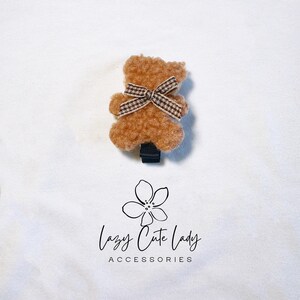 Plush Teddy Bear Hair Clip - Brown & White, Adorable and Versatile - Etsy