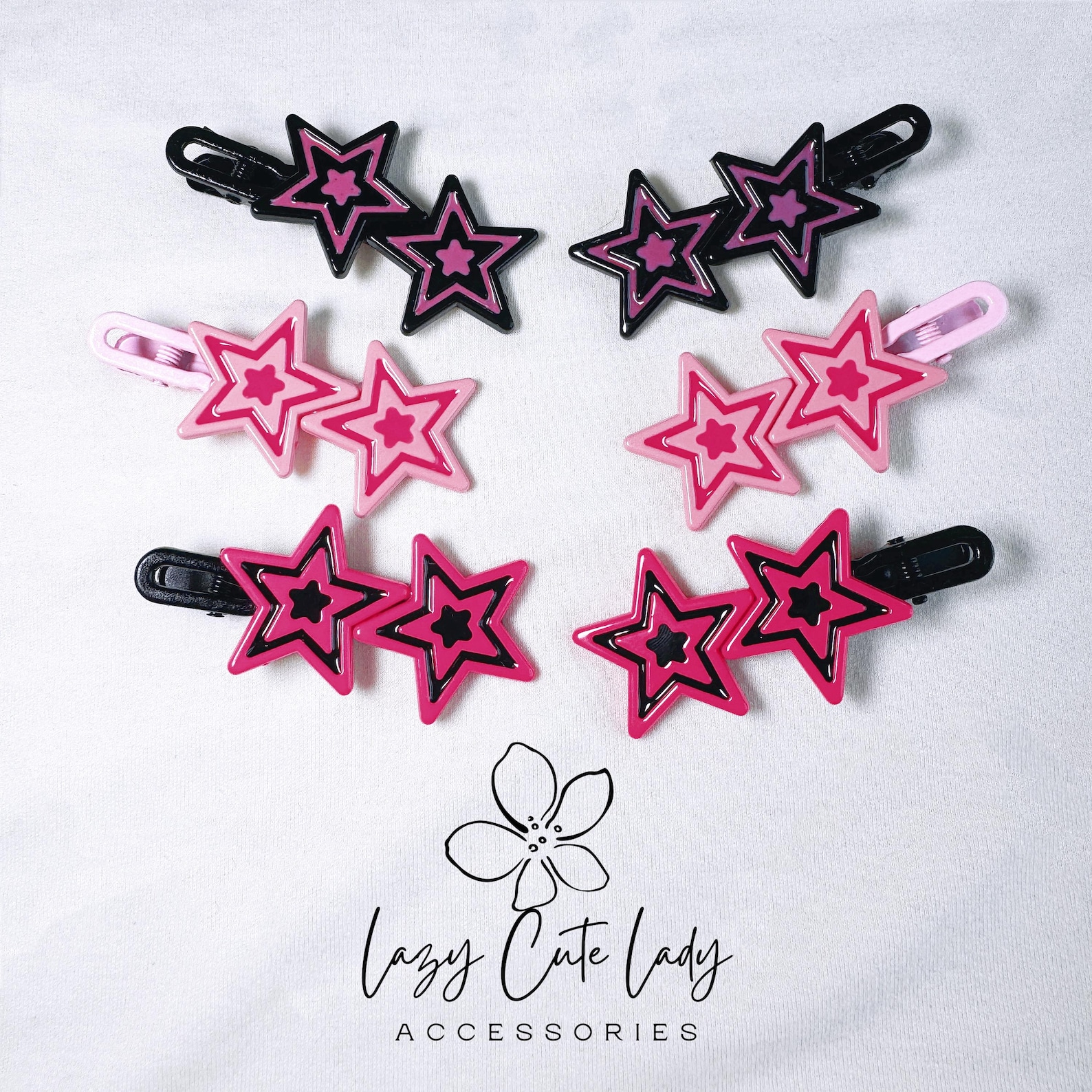 Two-tone Star Hair Clip: Edgy Chic Accessory - Etsy
