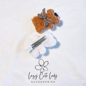 Plush Teddy Bear Hair Clip - Brown & White, Adorable and Versatile - Etsy