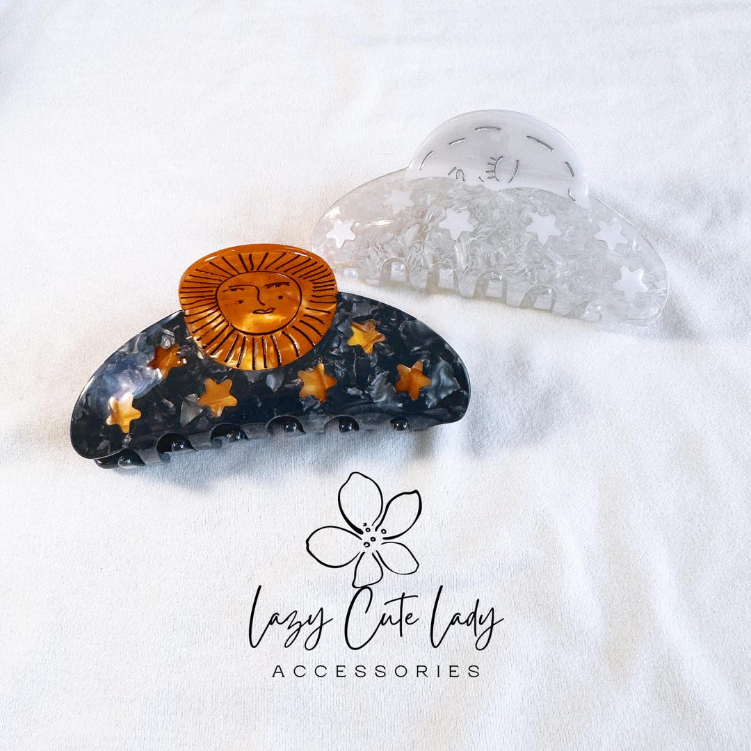 Sun God & Moon Goddess Inspired Hair Claws - Eco-friendly Acetate in ...