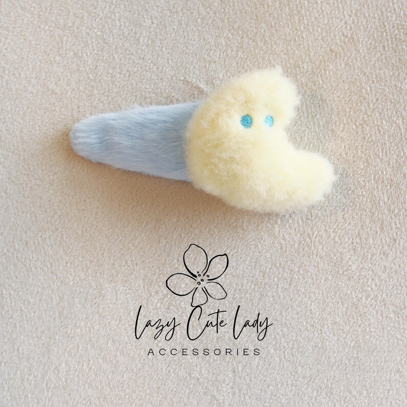 Fluffy Star & Moon Hair Clips: Plush Pastel Accessories - Etsy