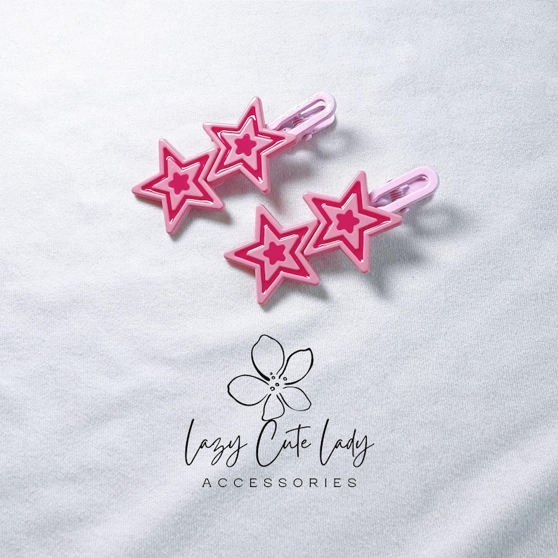 Two-tone Star Hair Clip: Edgy Chic Accessory - Etsy