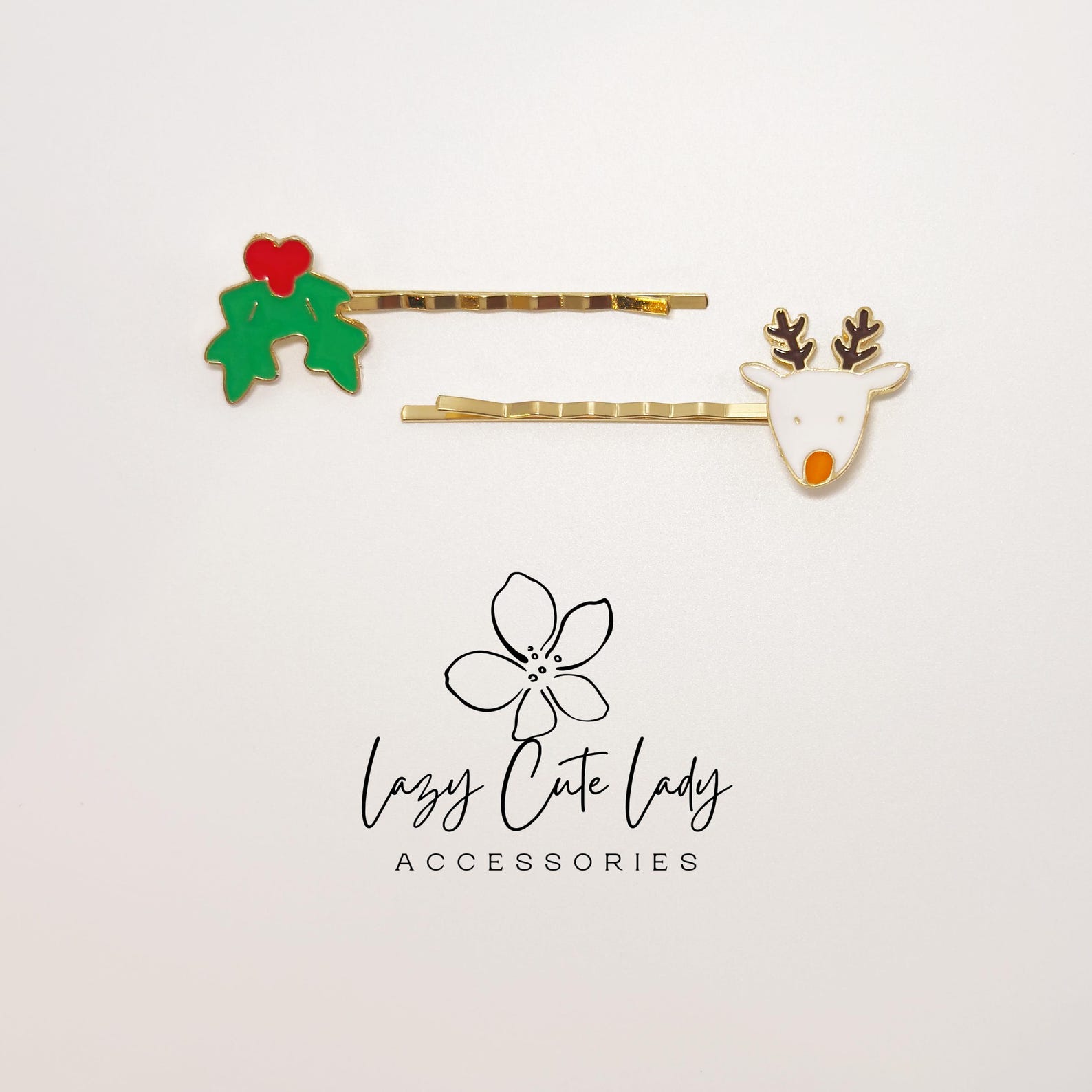 Christmas Hair Pins Set – Cute Holiday Bobby Pins With Santa, Reindeer ...