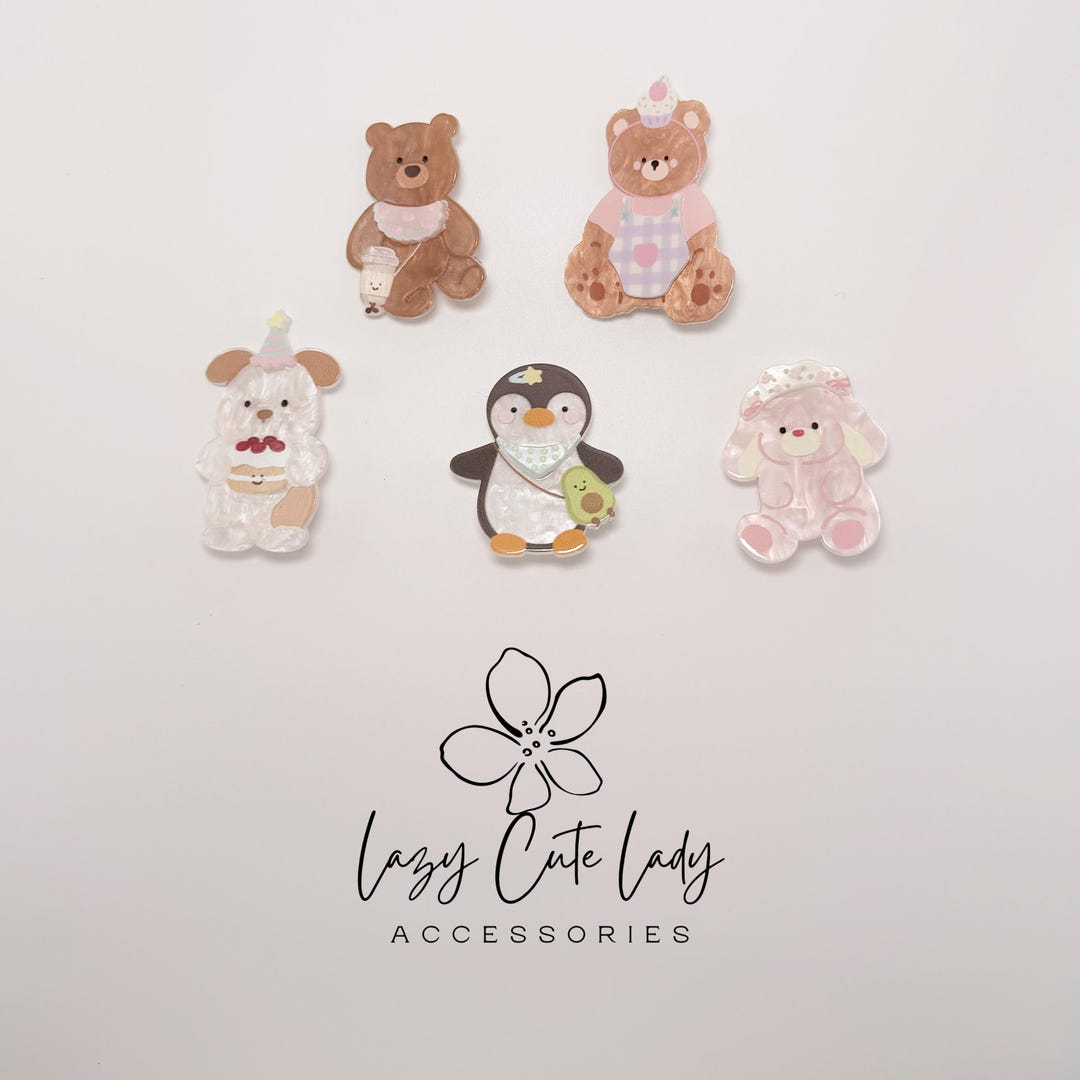 Cute Animal Hair Clips, Bear Bunny Penguin Puppy Clips, Kawaii Hair ...