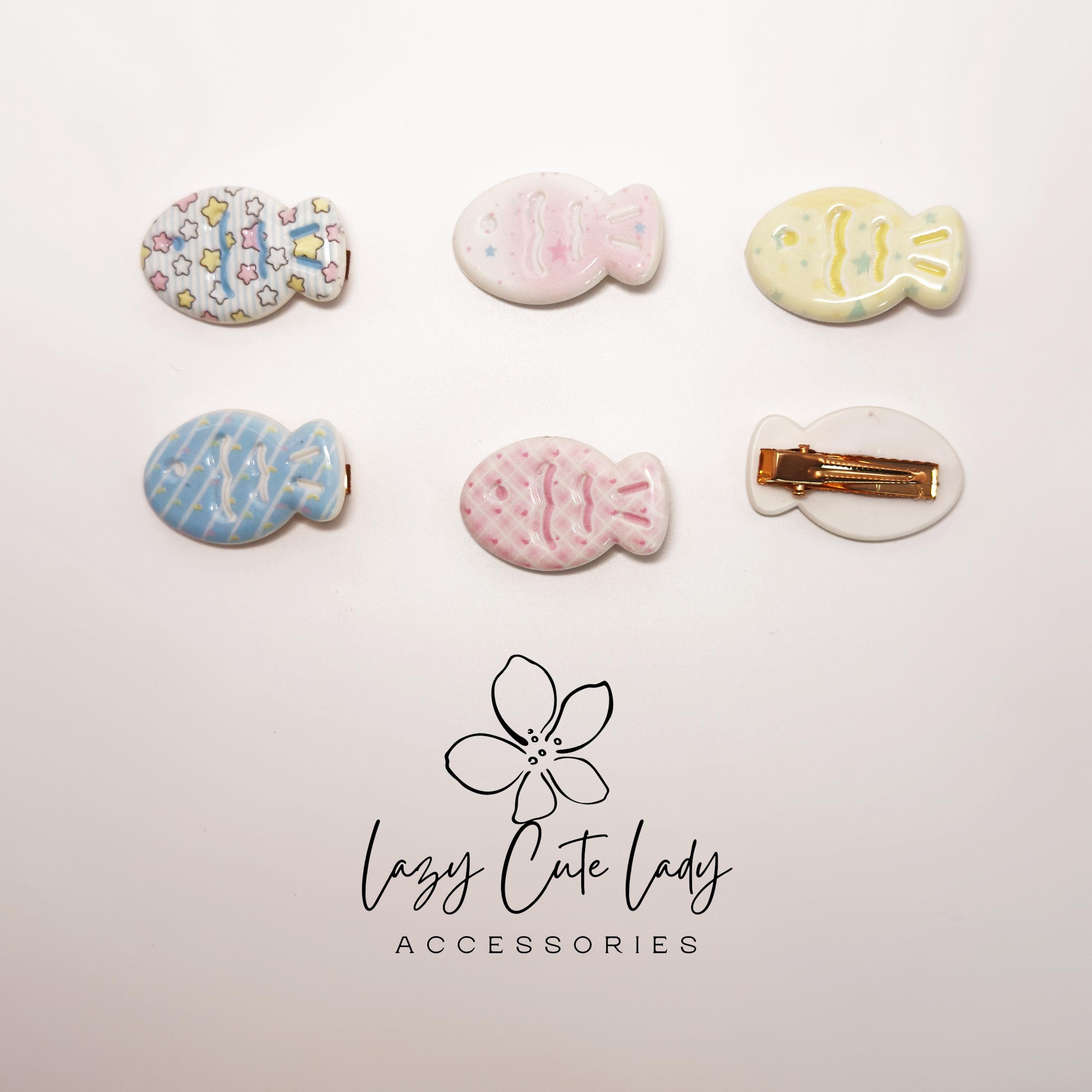 Pastel Fish Hair Clips – Cute Opaque Resin Fish Barrettes | Macaron ...