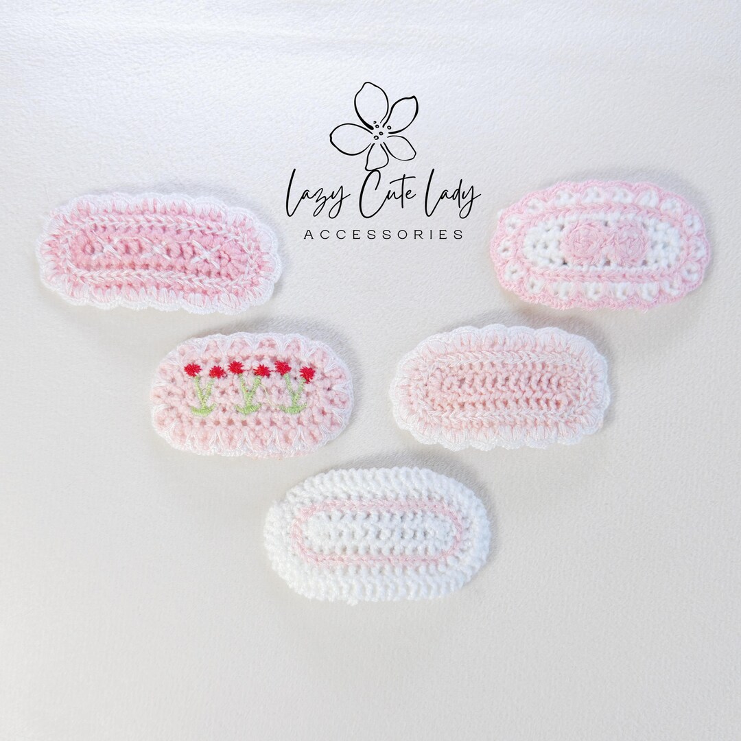 Handmade Crochet Hair Clip Set – Cute & Colorful Knitted Hair ...