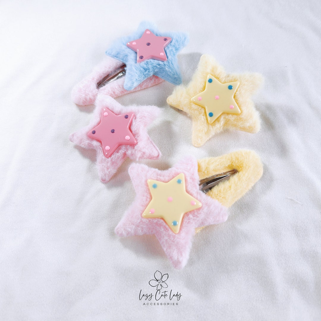 Plush Star Hair Clip Series- Hair Clips- Hair Claw - Star Clips - for ...