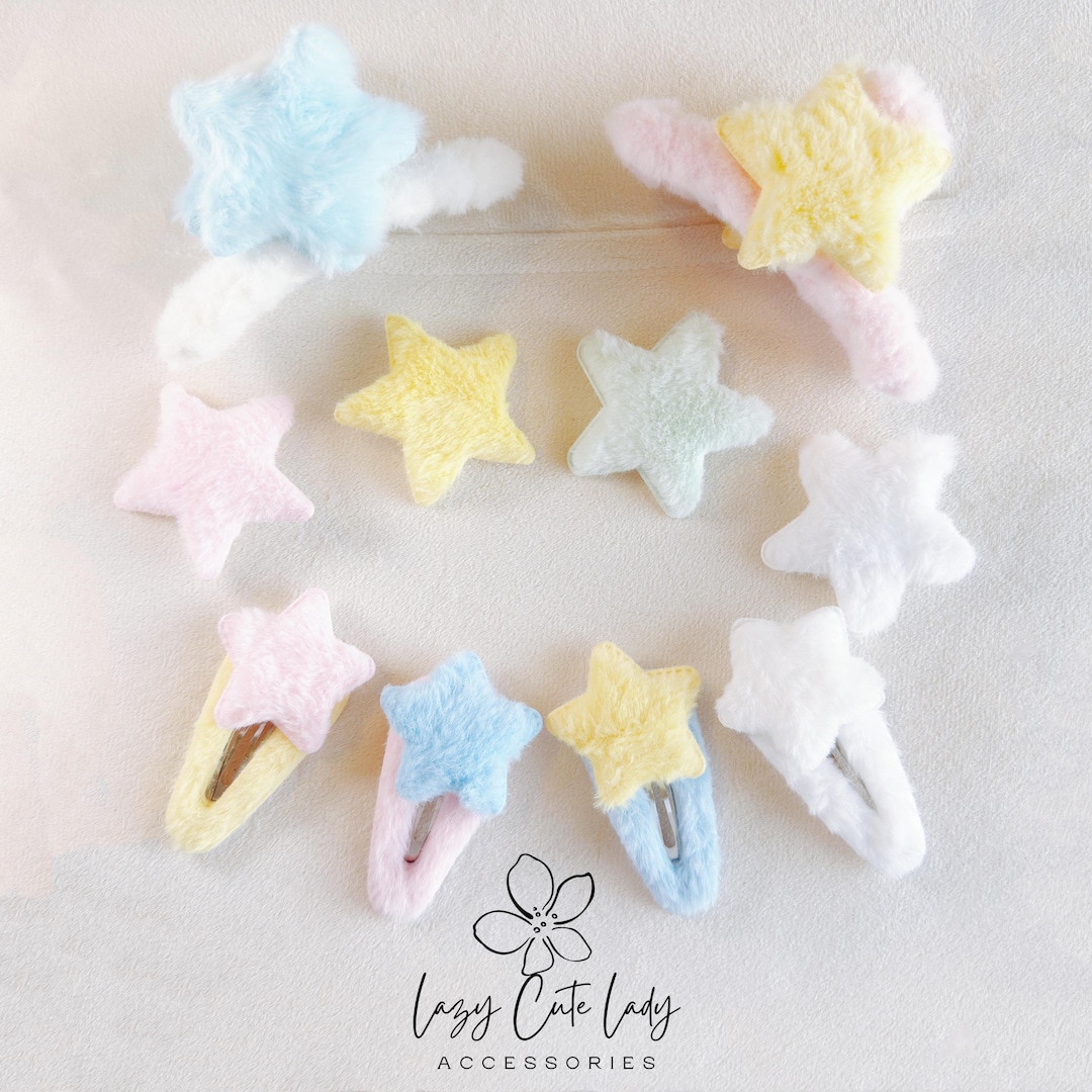 Plush Star Hair Accessories Series - Hair Clips- Hair Claw - Star Clips ...